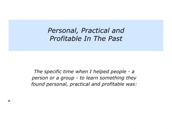 The Making Learning Personal, Practical And Profitable Approach - The ...