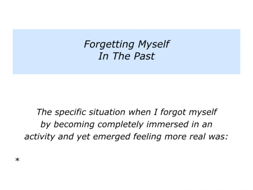The Finding Yourself, Accepting Yourself And Forgetting Yourself ...