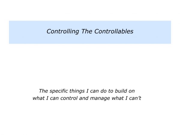 The Taking Control Approach - The Positive Encourager