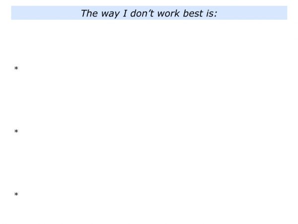 The Encouraging Team Members To Share Their Preferred Working Styles ...