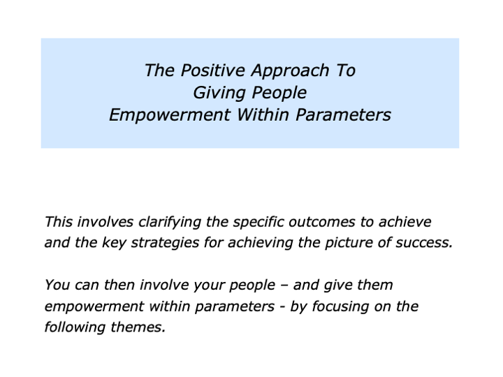 The Positive Leadership Approach - The Positive Encourager