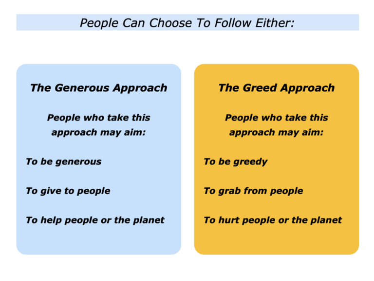 The Generous Approach Rather Than The Greed Approach - The Positive ...