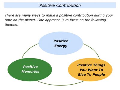 The Making A Positive Contribution During Your Time On The Planet ...