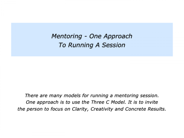 The Mentoring Approach - The Positive Encourager