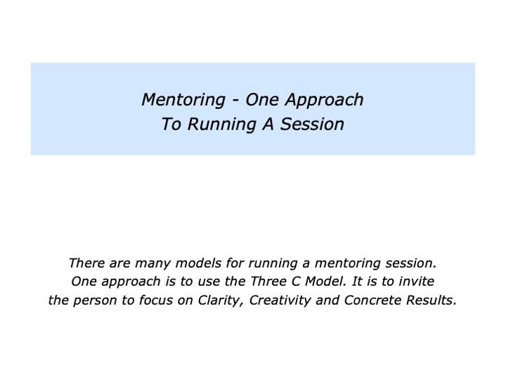 The Mentoring Approach - The Positive Encourager