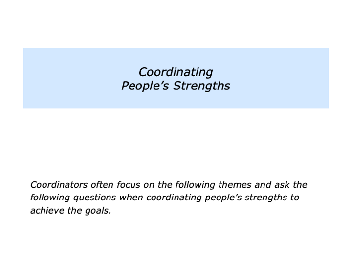 The Coordination Approach - The Positive Encourager