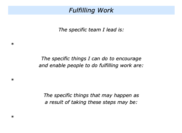 The Frameworks For Fulfilment Approach - The Positive Encourager