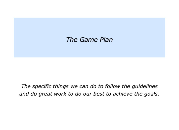 The Game Plan Approach - The Positive Encourager