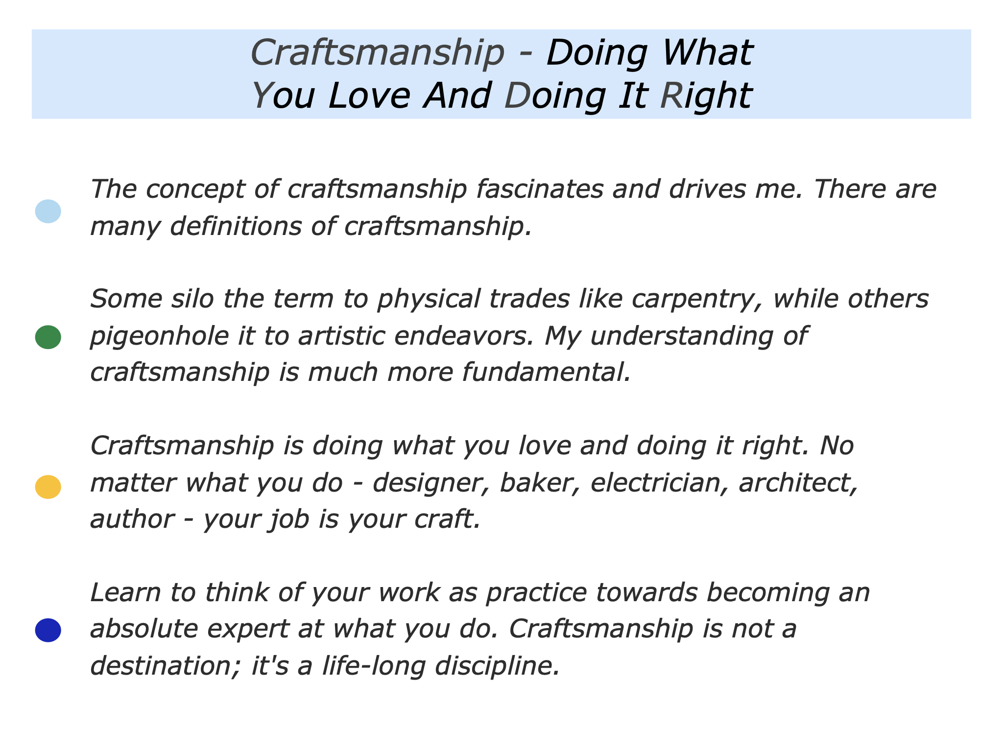 The Craft Approach - The Positive Encourager