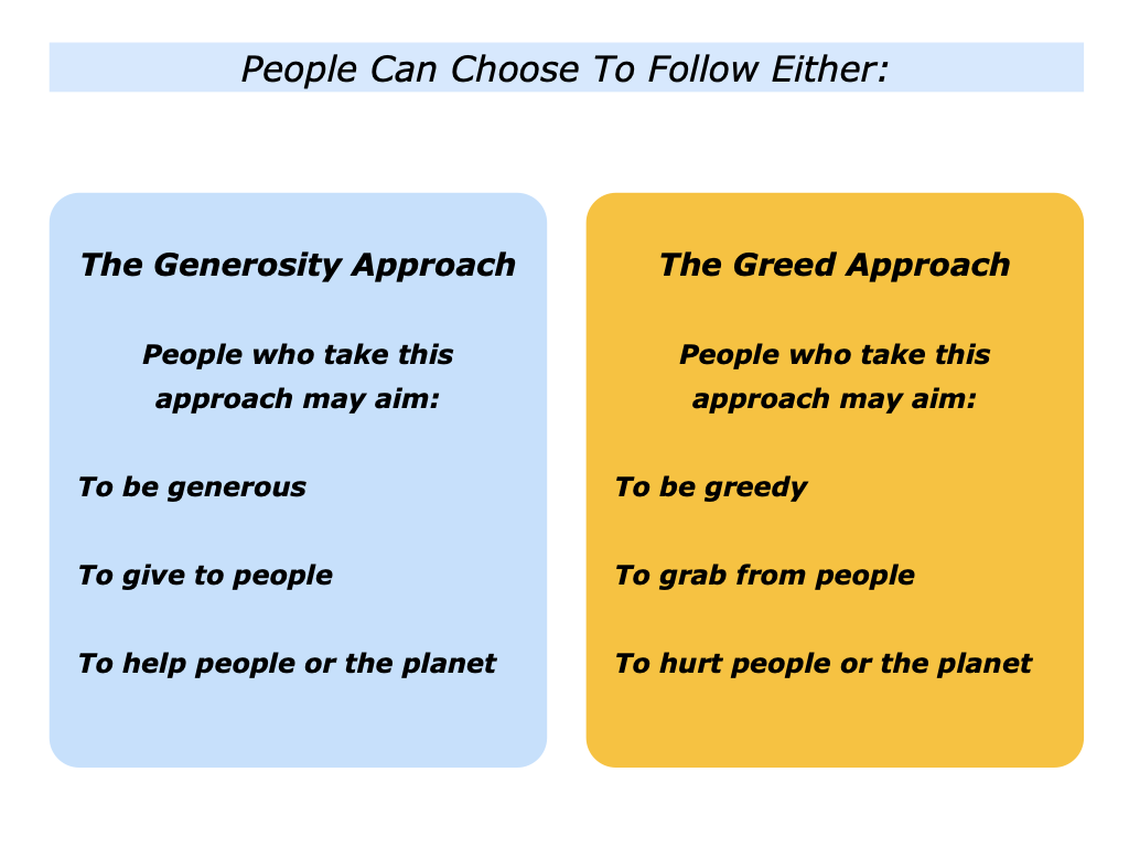 The Generosity Approach Rather Than The Greed Approach - The Positive ...