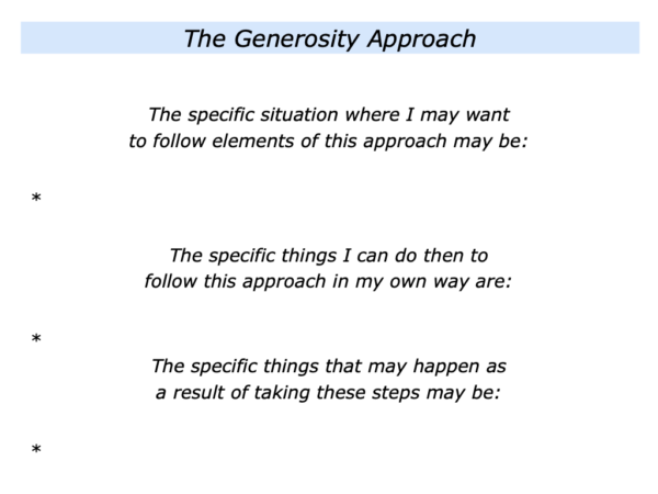 The Generosity Approach Rather Than The Greed Approach - The Positive ...