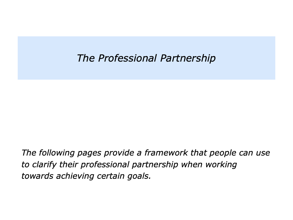The Professional Partnerships Approach - The Positive Encourager