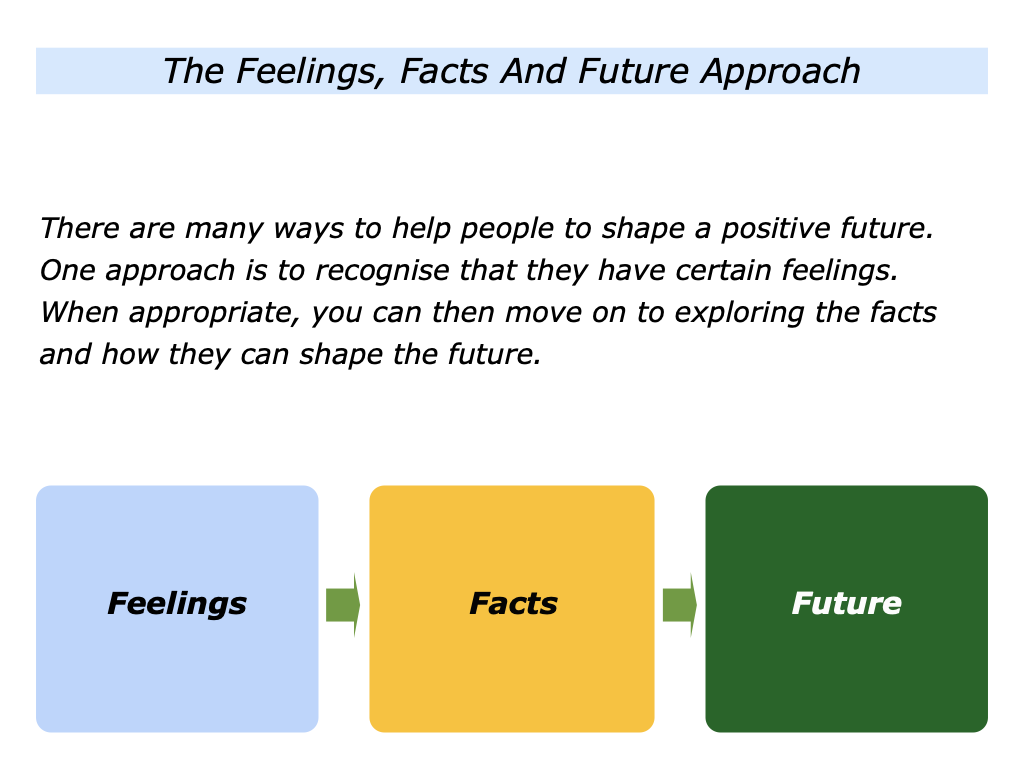 The Feelings, Facts And Future Approach - The Positive Encourager