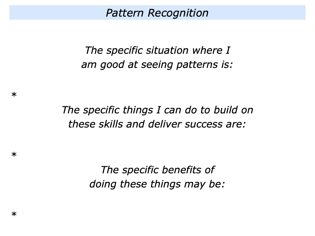 The Recognising Patterns Approach - The Positive Encourager