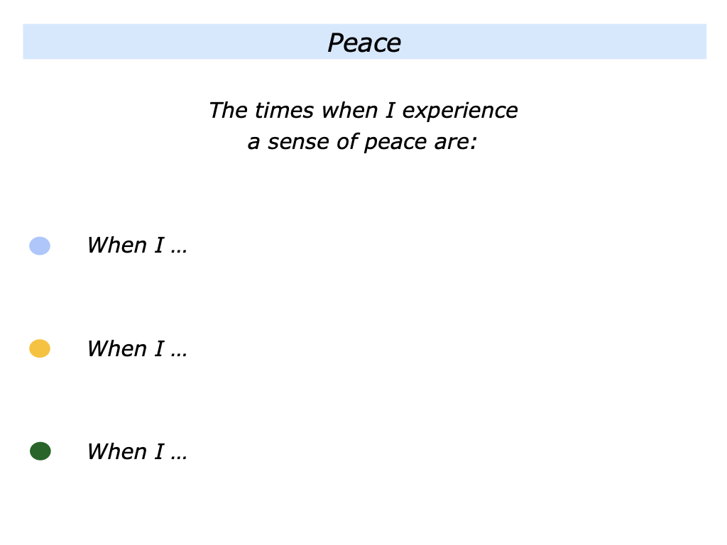 The Sense Of Peace Approach - The Positive Encourager