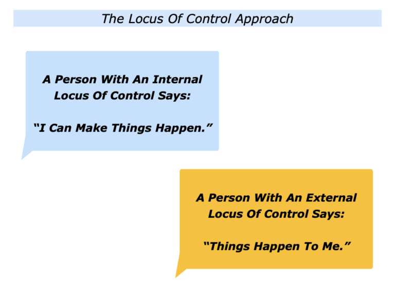 The Locus Of Control Approach - The Positive Encourager