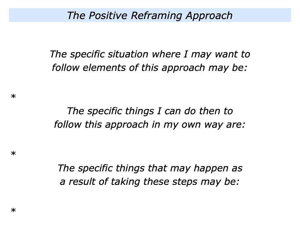 The Positive Reframing Approach - The Positive Encourager