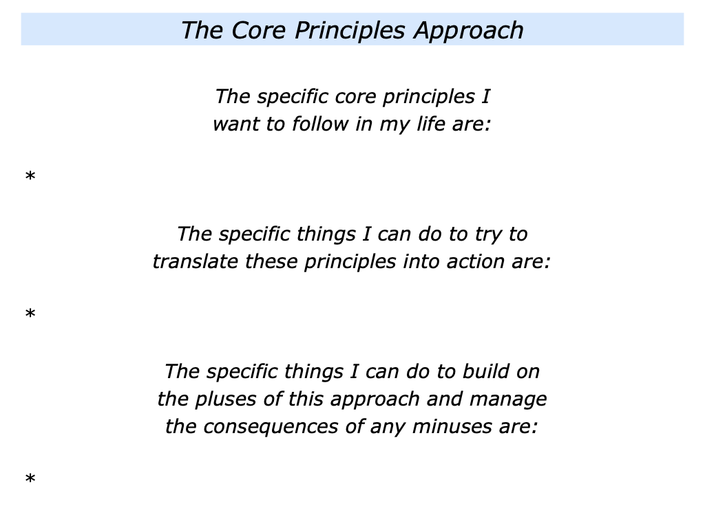 The Core Principles Approach Rather Than The Comparison Approach - The ...