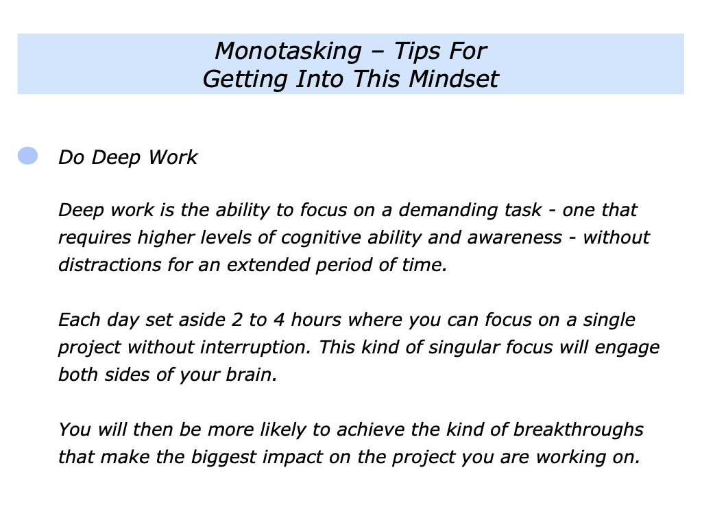 The Monotasking Approach And The Multitasking Approach - The Positive ...