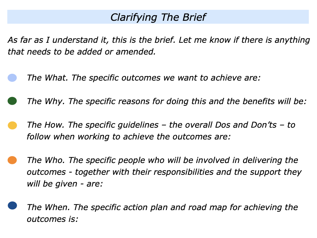 The Clarifying The Brief Properly Approach - The Positive Encourager