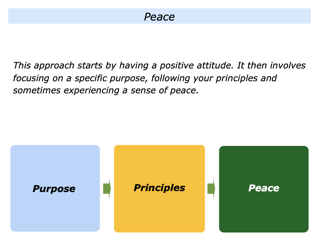 The Purpose, Principles And Peace Approach - The Positive Encourager