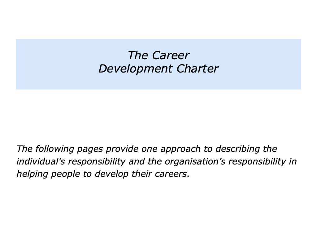 The Career Development Charter Approach - The Positive Encourager