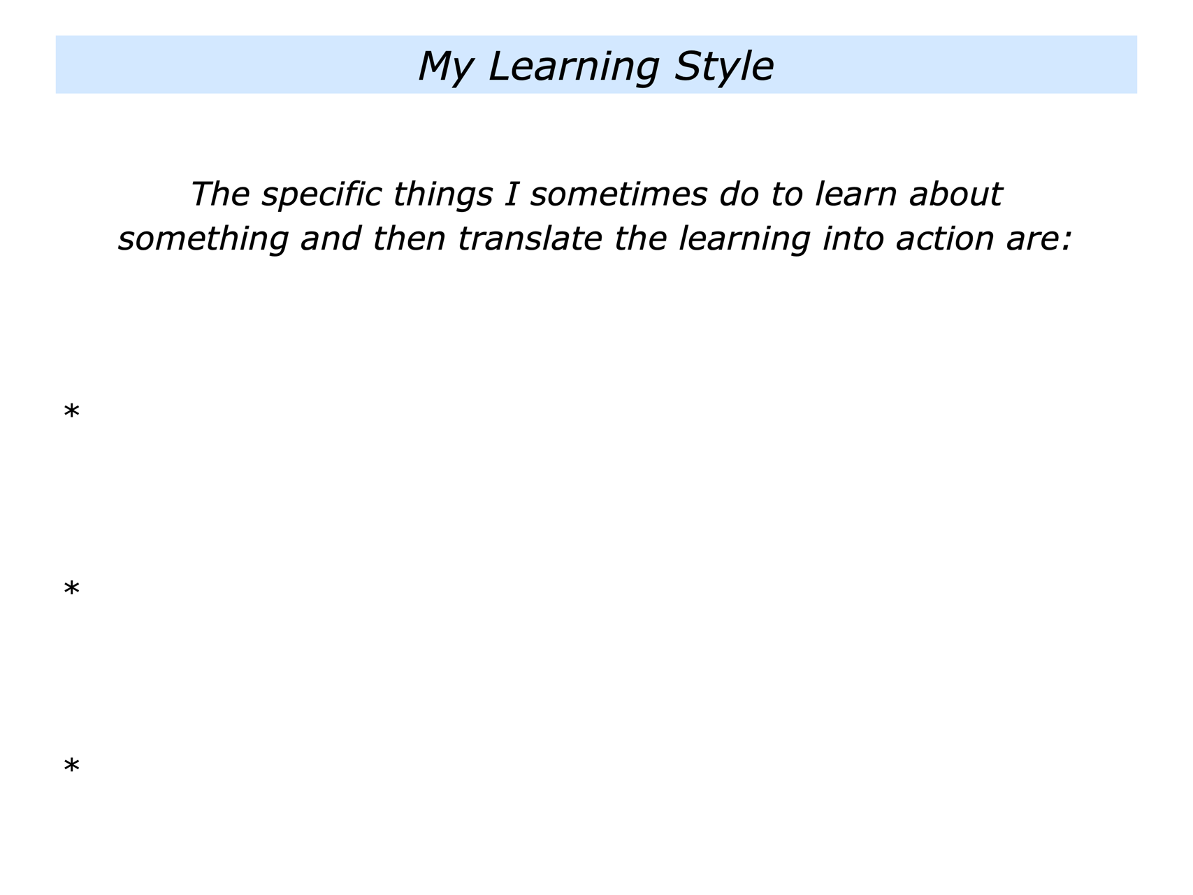 The Recognising Different Learning Styles Approach - The Positive ...